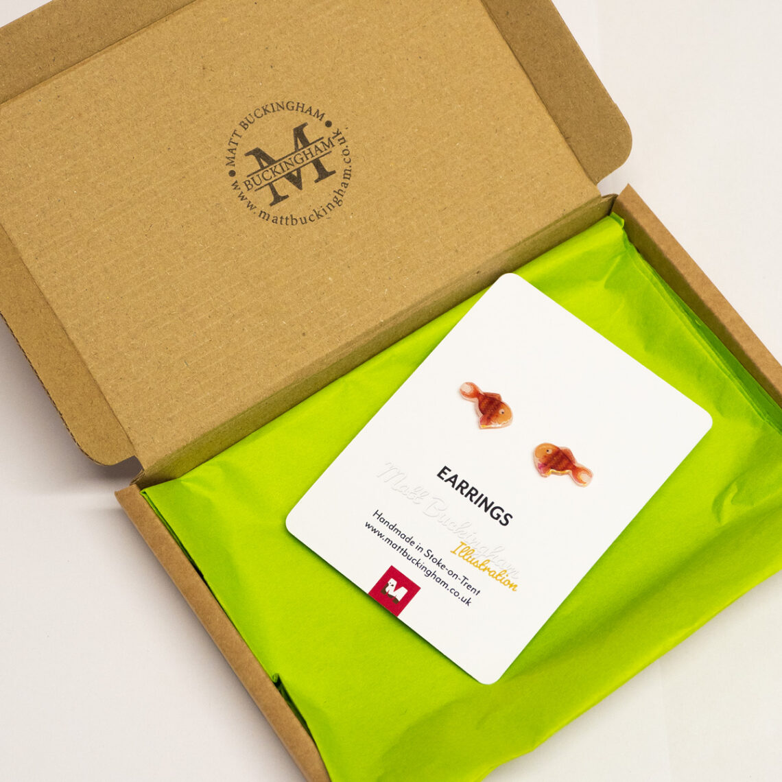 Bright Stanley Fish Studs - Matt Buckingham Illustration