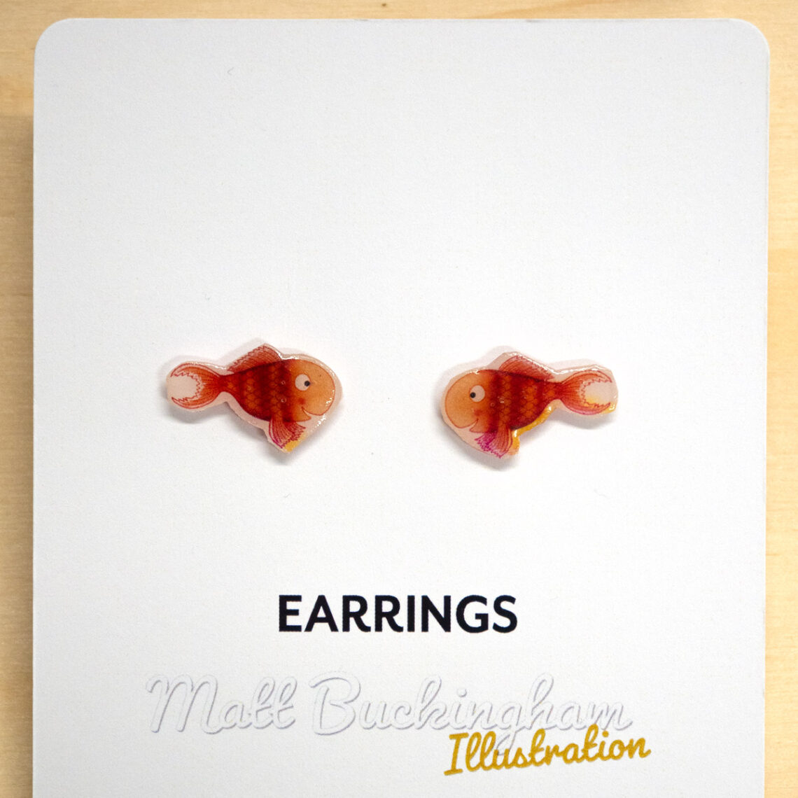 Bright Stanley Fish Studs - Matt Buckingham Illustration
